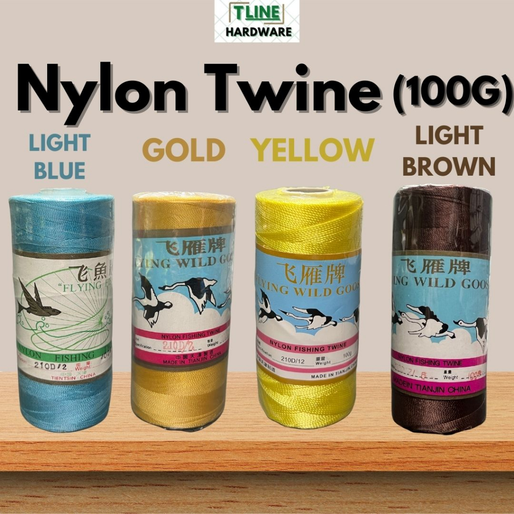 Light Blue,Gold,Yellow,Light Brown-(100G)Benang Nylon-Nylon Fishing ...