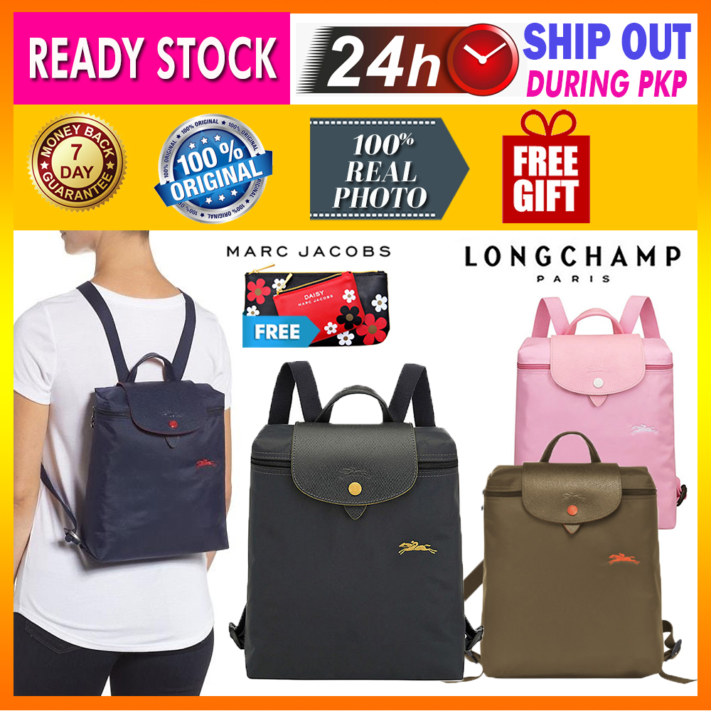 Longchamp Club Backpack Nylon Le Pliage Backpack Leather Bag Beg Kulit