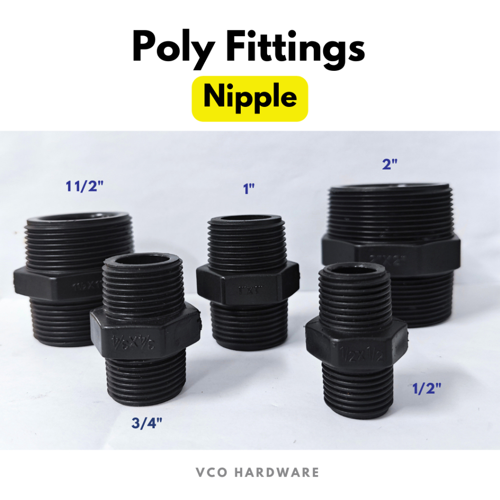 Poly Fittings Nipple / HDPE Pipe Poly Pipe Connector/ 1/2" & 3/4" & 1 ...