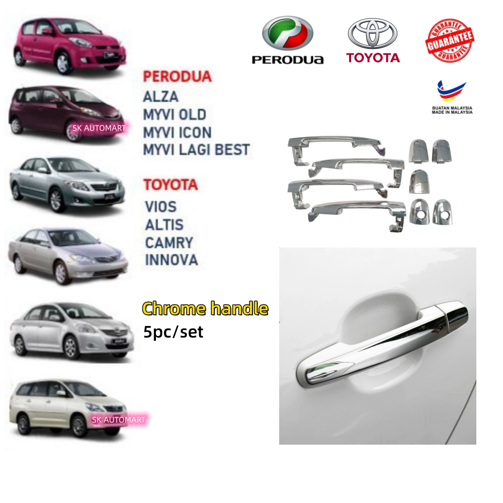 Perodua Myvi Alza / Toyota Vios Altis Innova Hilux Chrome Door Handle ...
