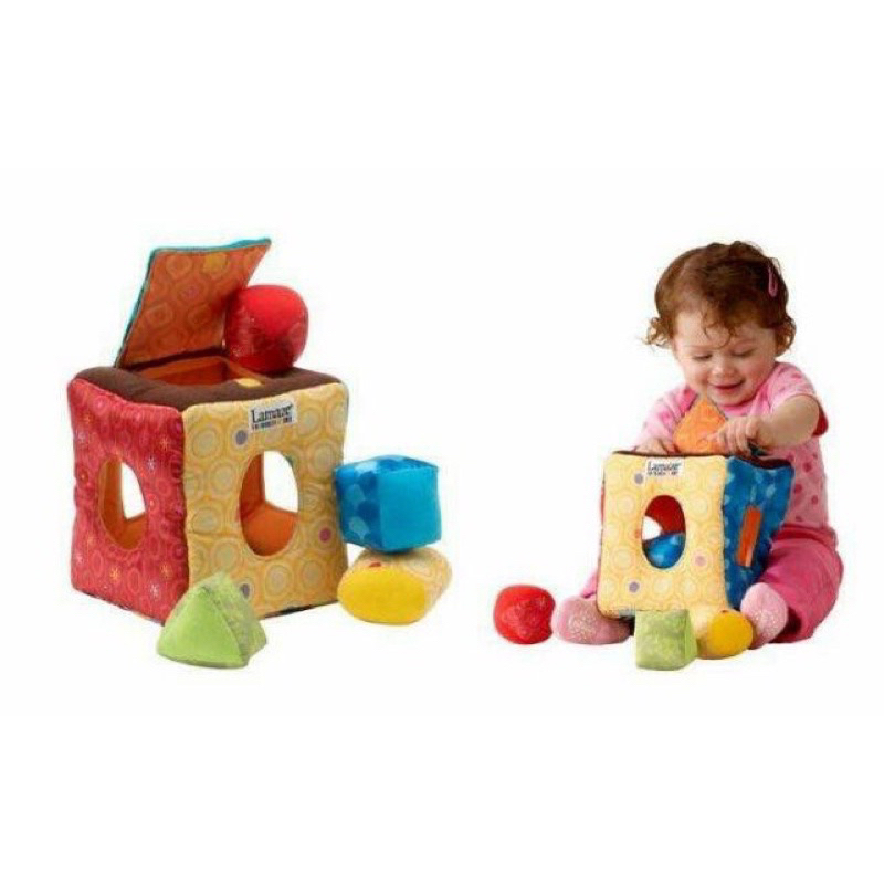 Lamaze Soft Shapes Sorter Colour Matching cube block Sensory Baby soft ...