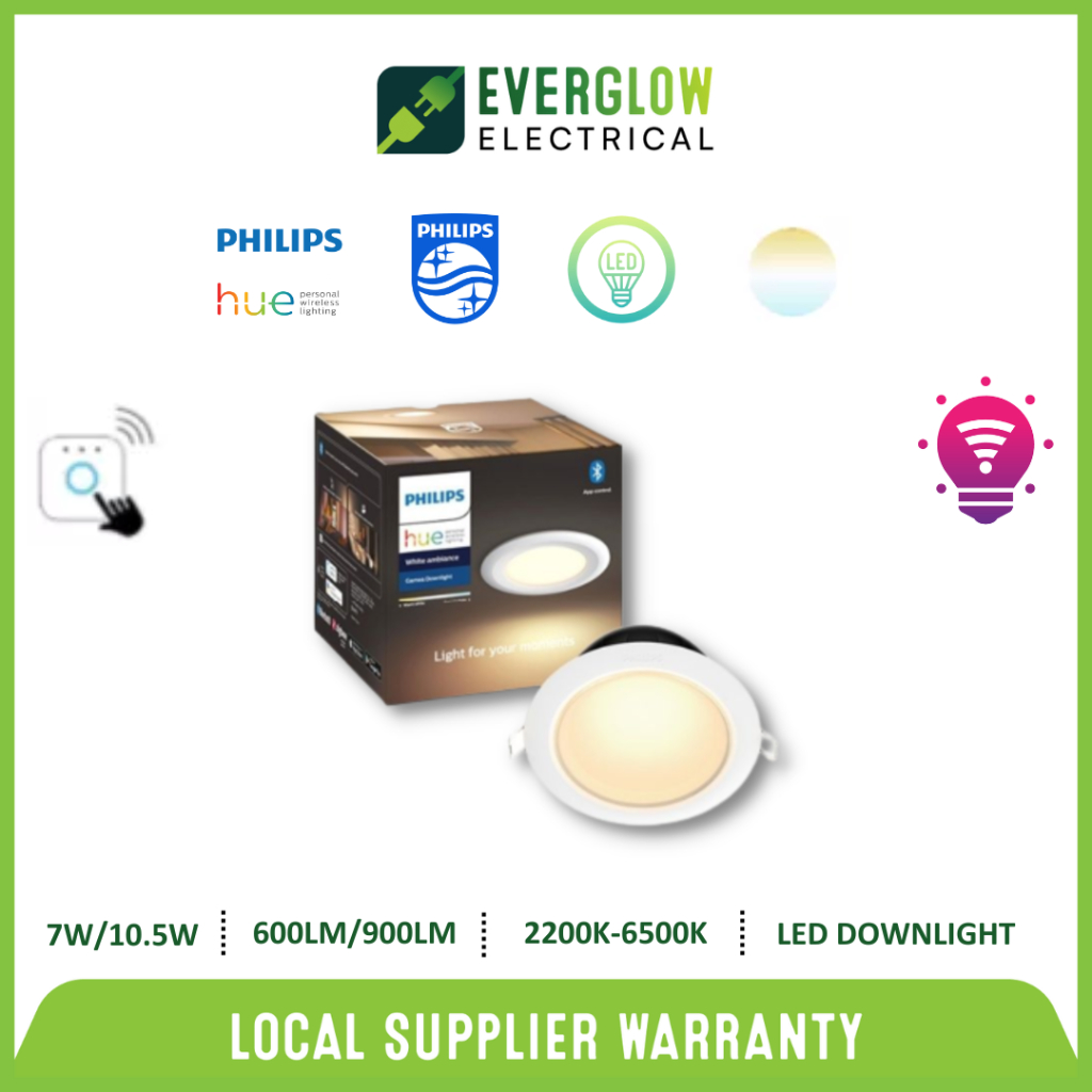 PHILIPS HUE GARNEA WHITE AMBIENCE 5" (7W) /6" (10.5W) SMART LED HUE ...