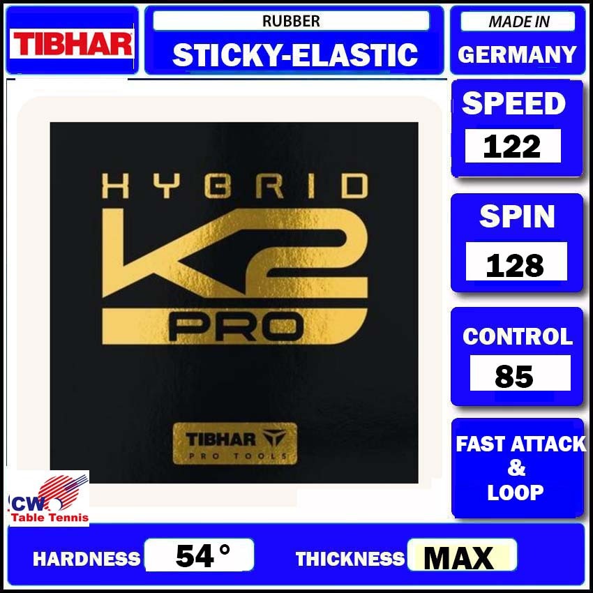Tibhar hybrid K2 pro table tennis rubber pimples in sticky rubber for ...