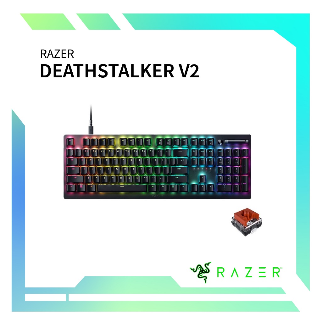 Razer DeathStalker V2 Low-Profile RGB Optical Gaming Keyboard Red ...