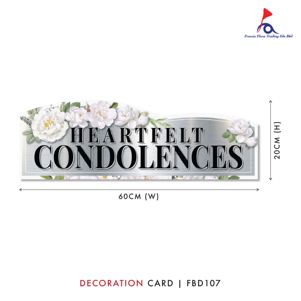 FREESIA Condolences Card FBD107 - Heartfelt Condolences | Shopee ...