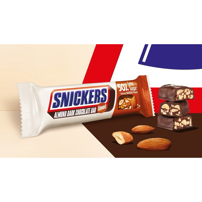 Snickers Almond Dark Chocolate 50% Sugar Reduction (40G) | Shopee ...