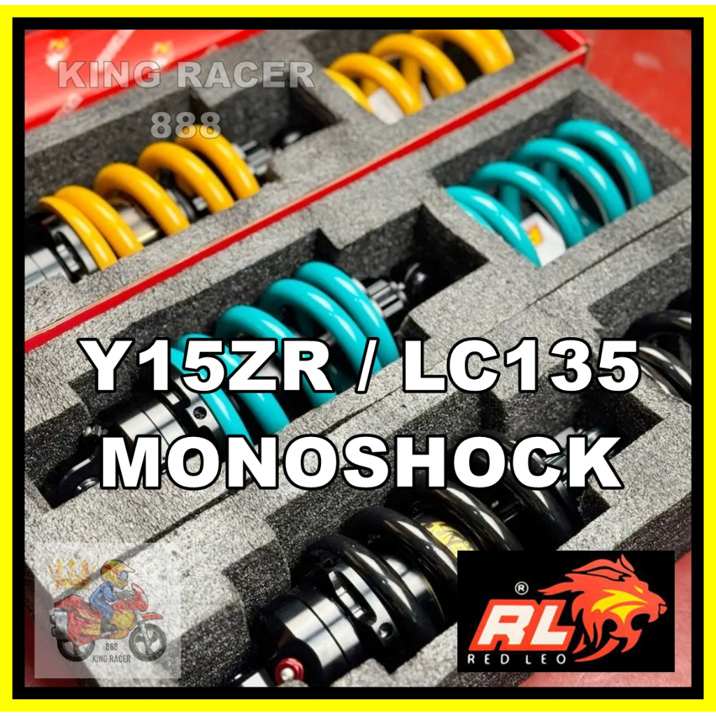 Red Leo Monoshock LC135 200mm / Y15ZR 205mm [ FREE Extra Spring REDLEO by ESR shock absorber Y15 ...