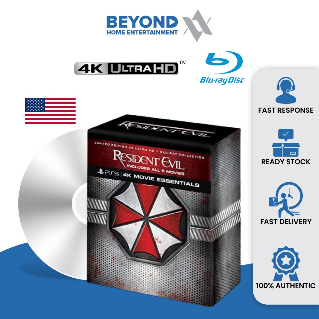 Resident Evil 6-Film Collection (4K Ultra HD + Blu Ray) Box Set High ...