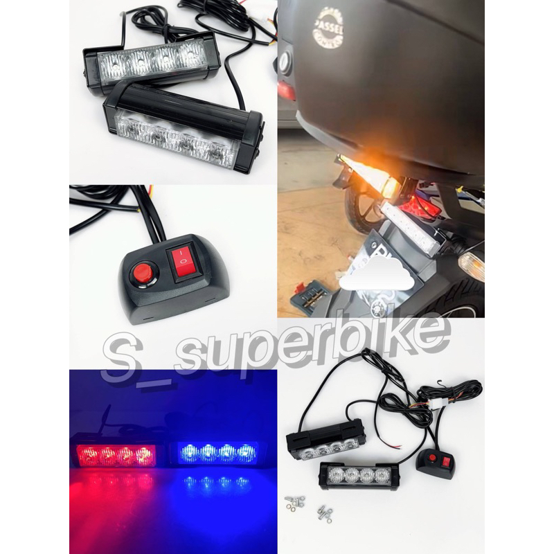 24v/12v 2X 6 LED Car Emergency Warning Strobe Flashing Light Lampu With ...
