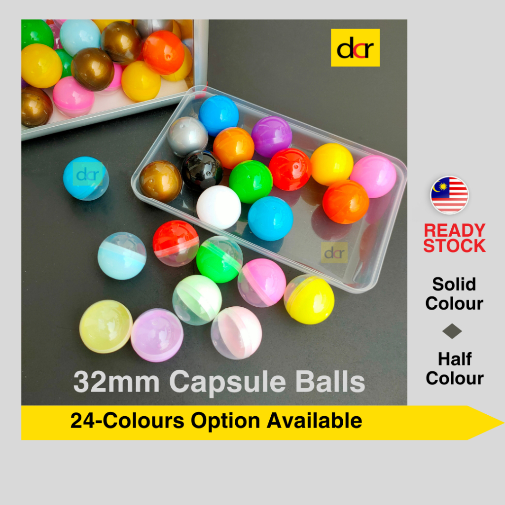 32mm Mini Capsule Ball Lucky Draw Ball Empty Gashapon Ball Metallic ...