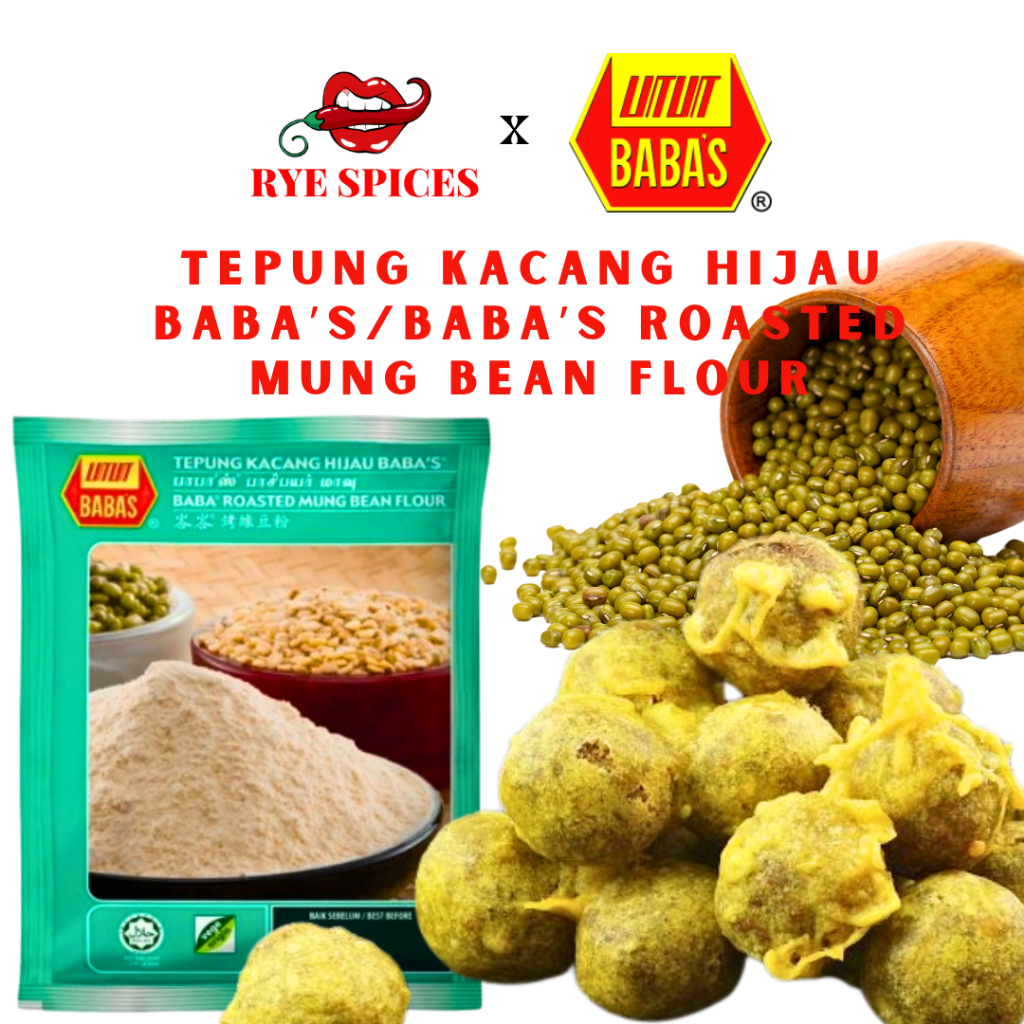 Baba's Roasted Mung Bean Flour/Tepung Kacang Hijau Baba's Halal ...