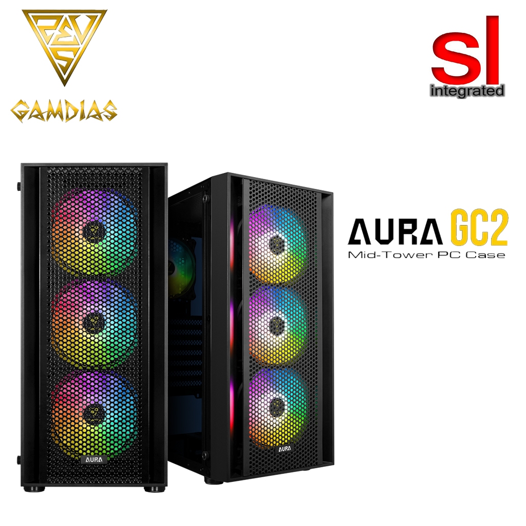 12.12 Gamdias Aura GC2 Mid-Tower ATX Gaming Casing(4 ARGB fan) | Shopee ...