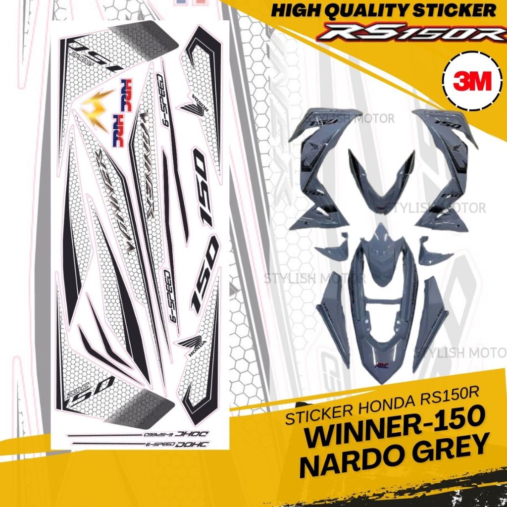 Stripe Honda Rs150 [ 3M Sticker ] Rs150r Nardo Grey Motorcycle Sticker ...