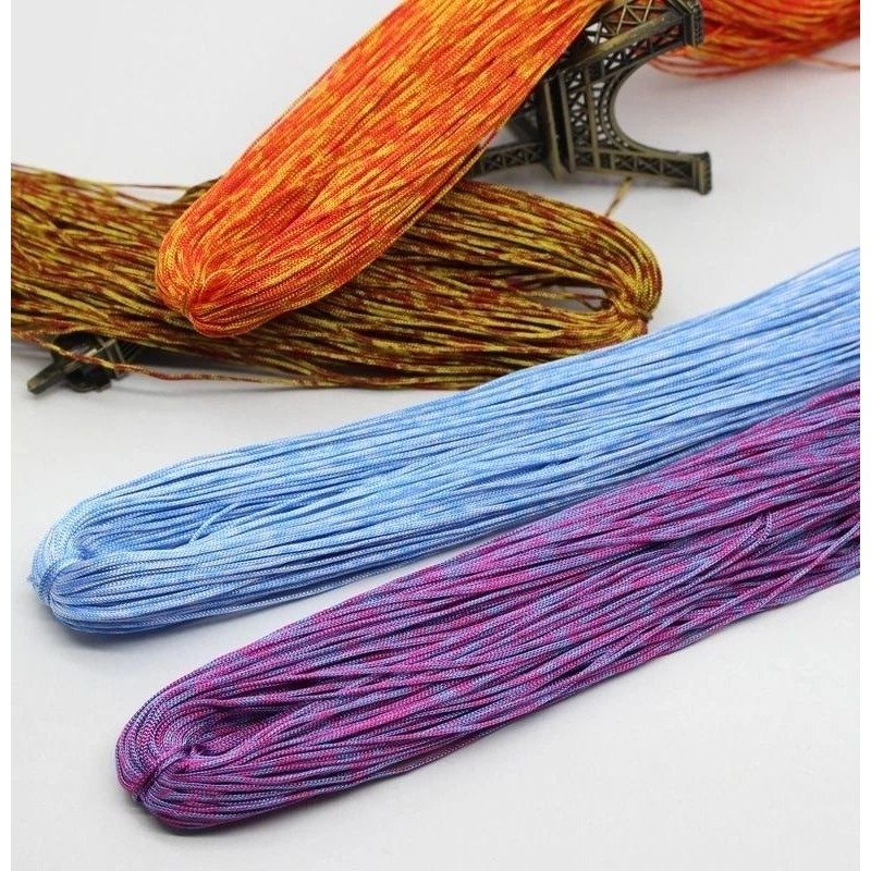 1mm Polyester Nylon Yarn 混色PP Siam Benang Nylon Kait Beg 80meters ...