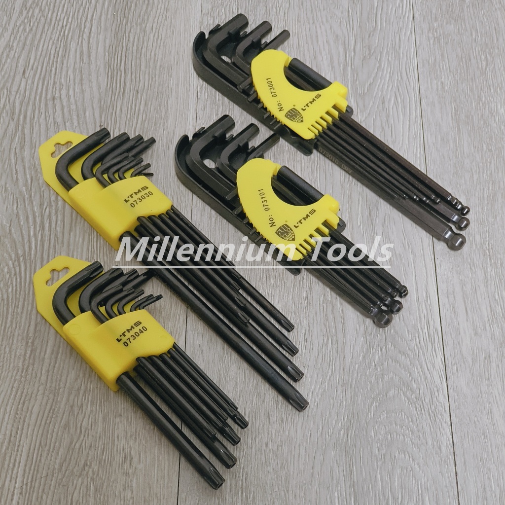 LTMS Normal Extra Long 9Pcs Hex Key Set (Allen Key) Torx Key Set (Star ...