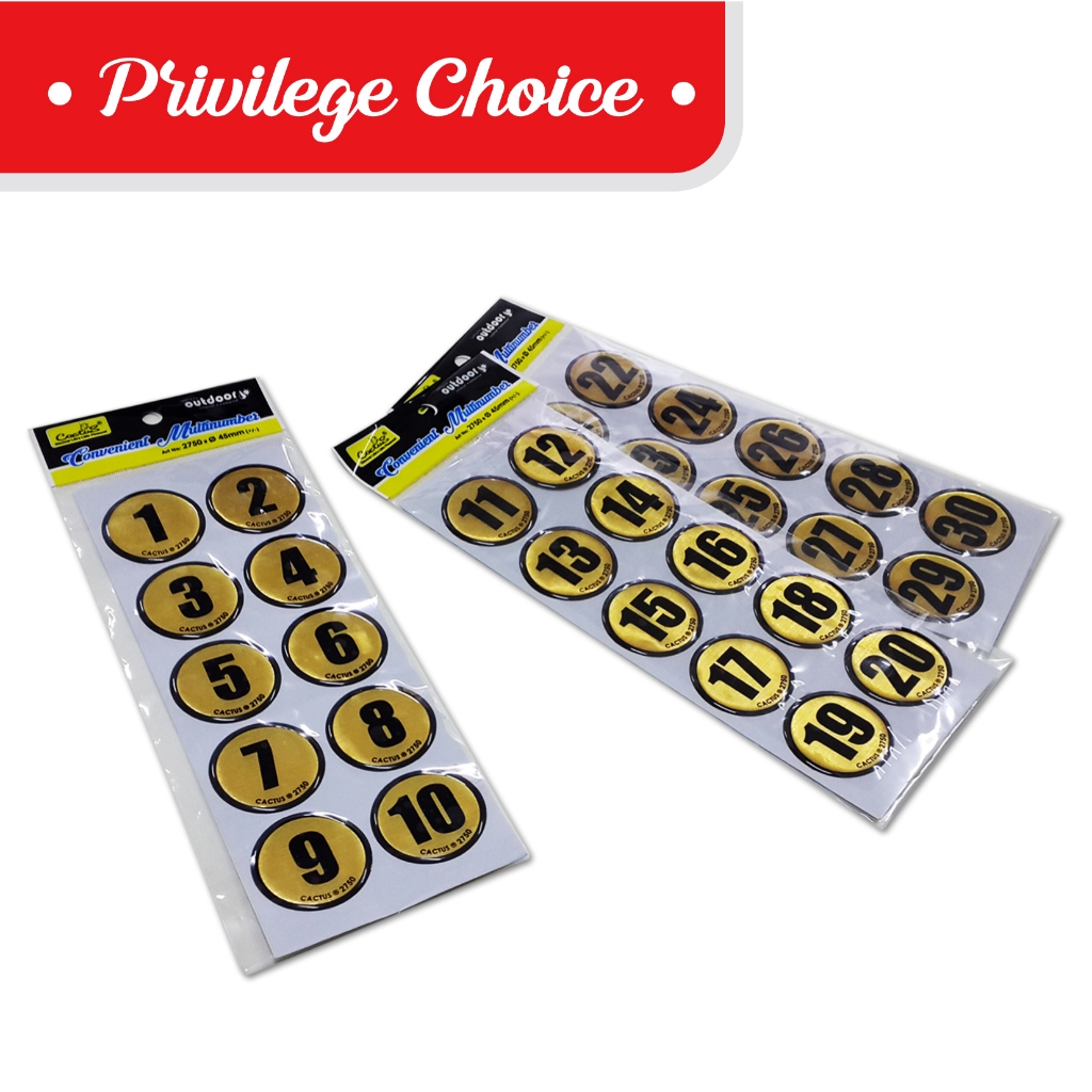 2750- Epoxy Numbering Sticker/ Pelekat Nombor Meja/ Table Number ...