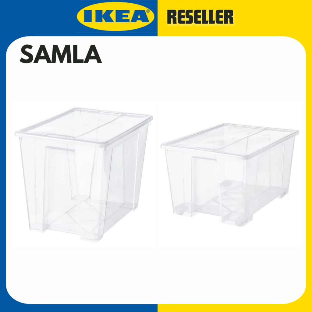 IKEA BOX WITH LID TRANSPARENT SAMLA | Shopee Philippines