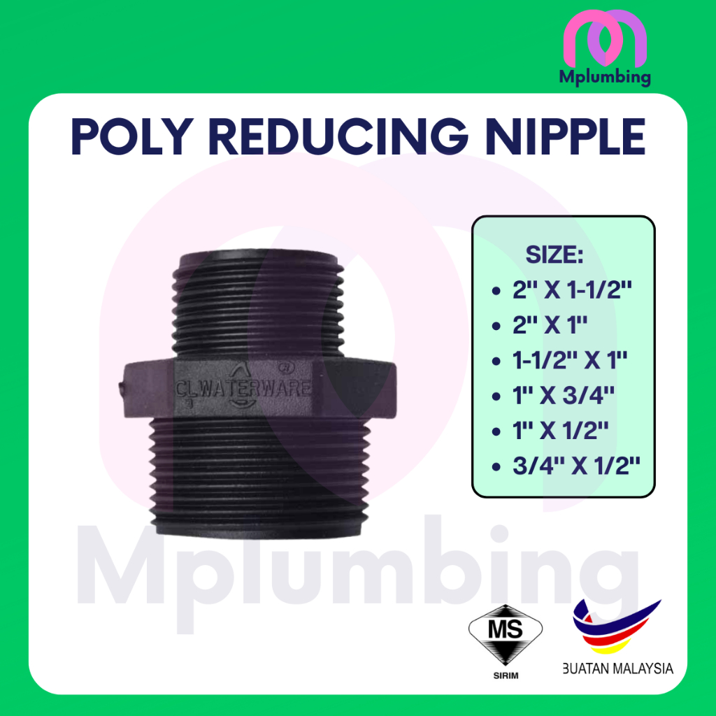 (SIRIM) POLY REDUCING NIPPLE POLYPIPE REDUCER 2" 1-1/2" 1" 3/4" 1/2" | Shopee Philippines