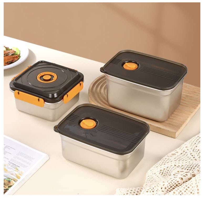 Stainless Steel Food Storage Container Set Vacuum Food Box Portable ...