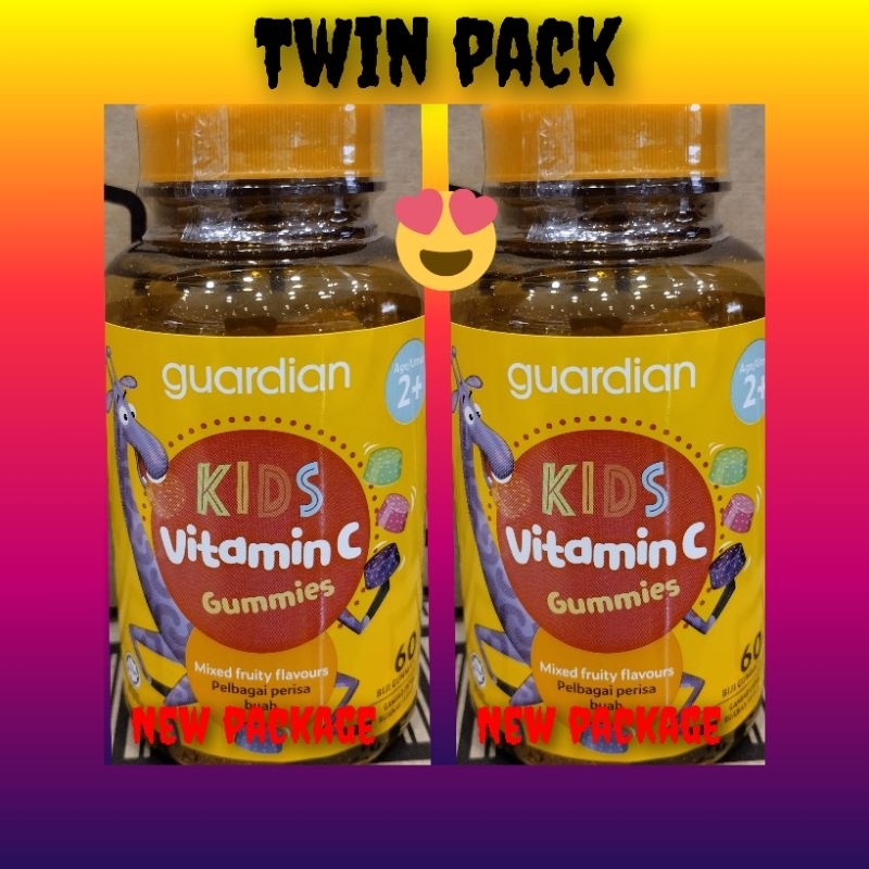 Guardian Vitamin C kids twin pack 60+60 gummies (exp2027) | Shopee ...
