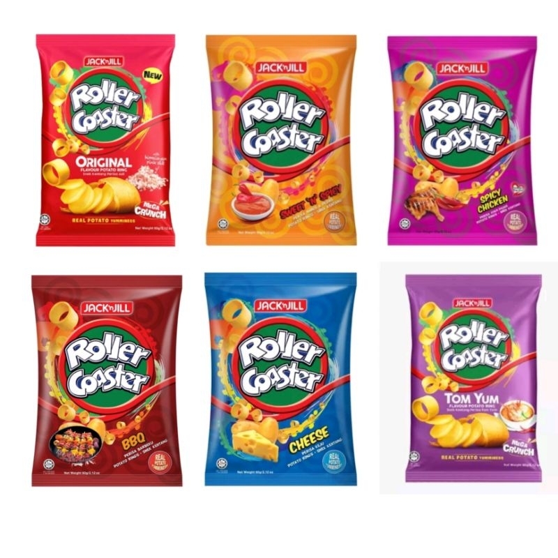 JACK N' JILL Roller Coaster Potato Rings 60g Sweet N Spicy Chicken BBQ ...