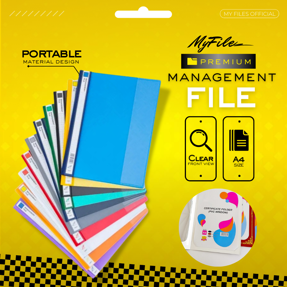MYFILES Management File A4 Pocket Paper Organizer A4 Size Report Folder ...