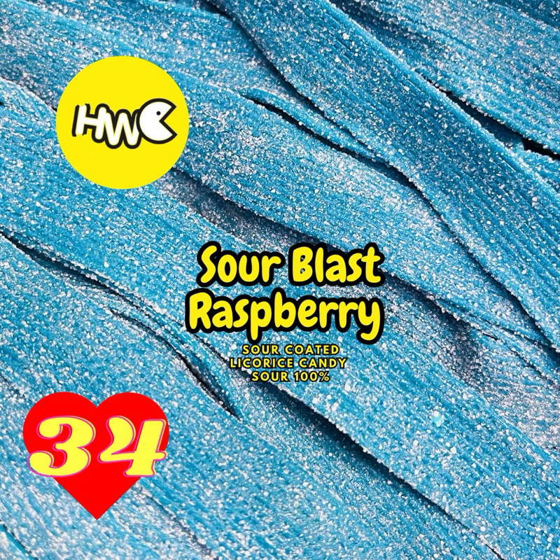 Supa Sour Strips Blast Raspberry Blueberry Candy Gummy Gula Gula Gummi ...