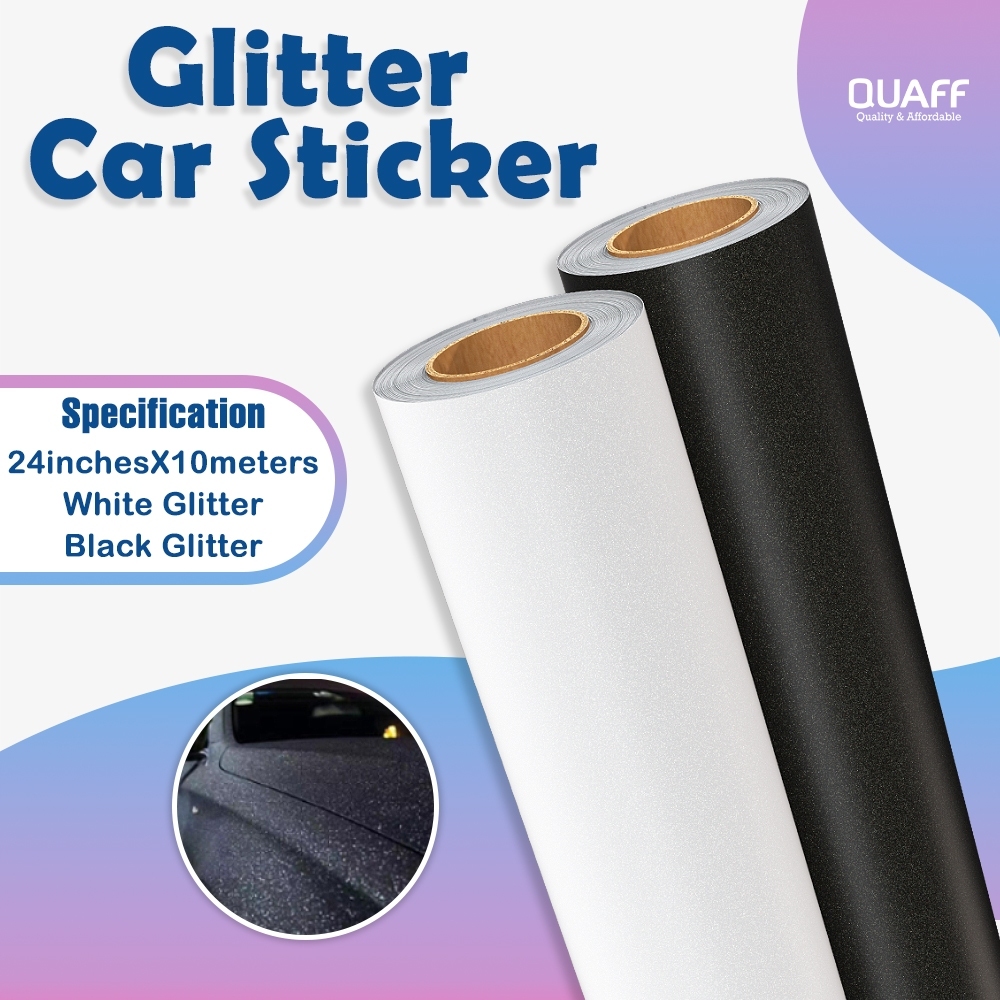 Quaff Glitter Car Sticker Black/White Self-Adhesive Indoor/Outdoor ...