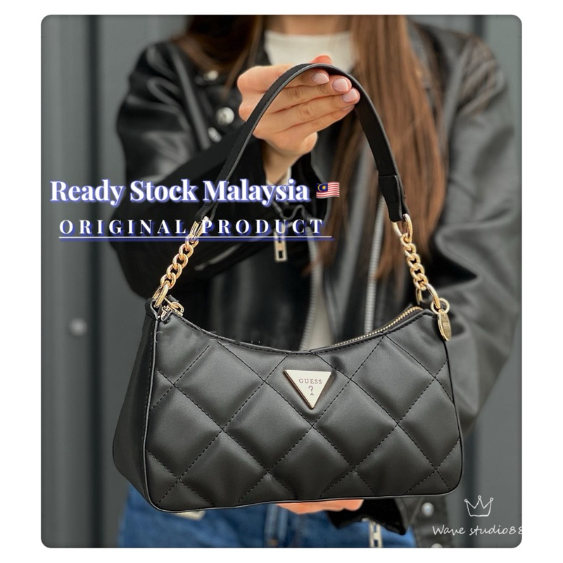 Guess Factory Gabbi Top zip Shoulder bag Quilted Hobo bag | Shopee ...