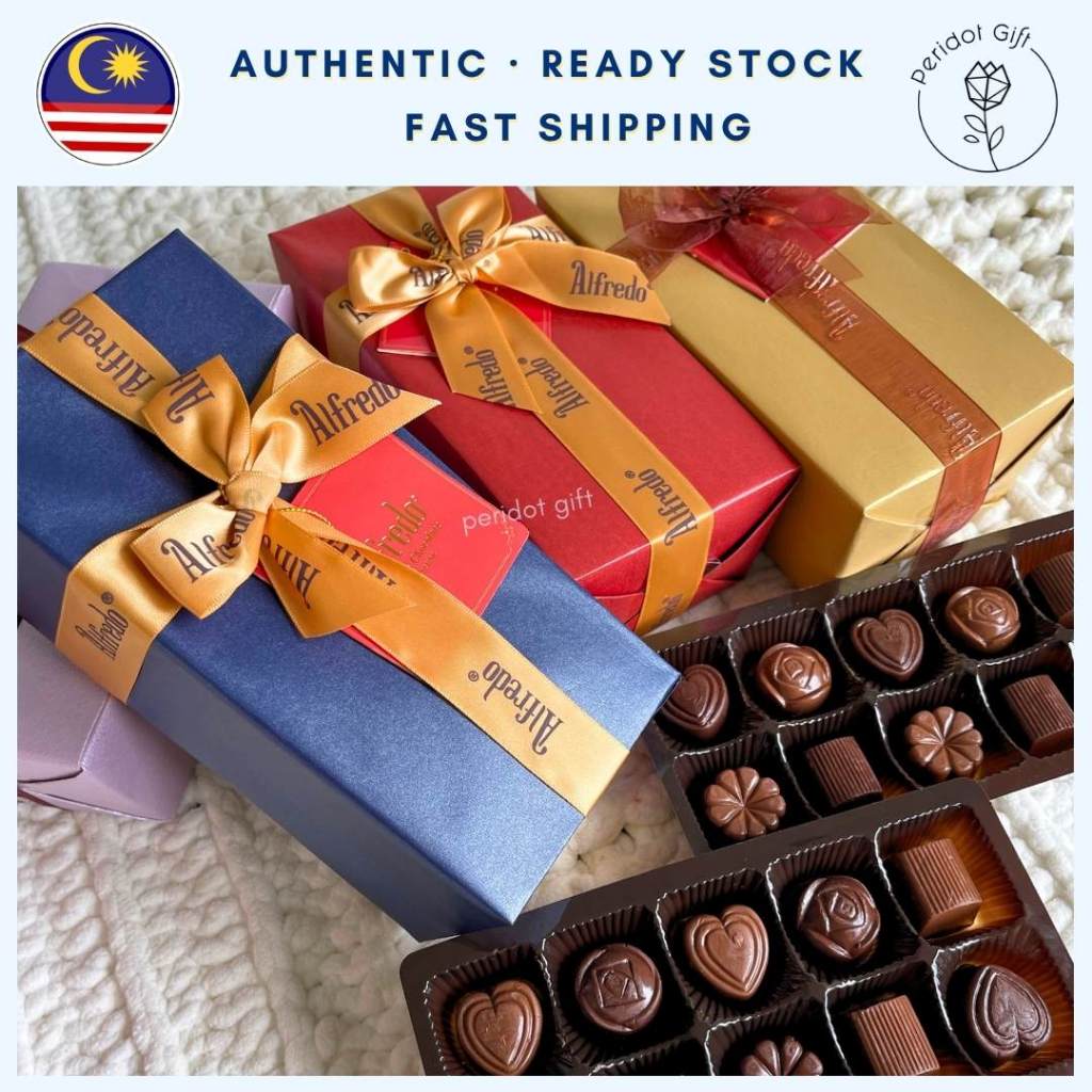 Alfredo Ribbon Box - Milk & Dark Choc with Hazelnut Paste Chocolate ...