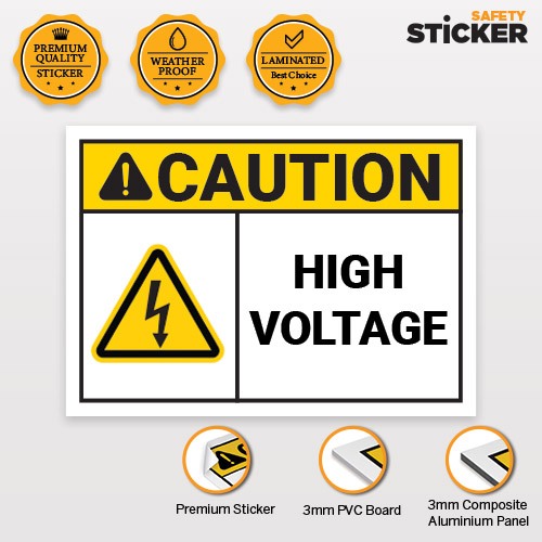 Caution High Voltage Sticker. PVC board - ACP signboard | Shopee ...