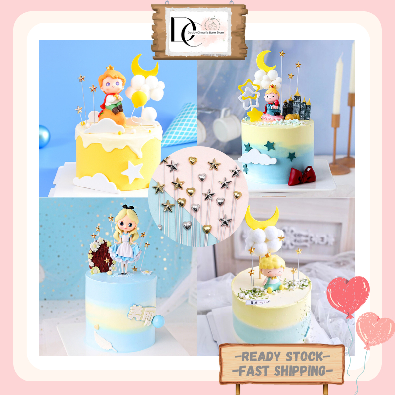 Star Shape Cake Topper Cake Decoration Gold Star Silver Star Elegant ...