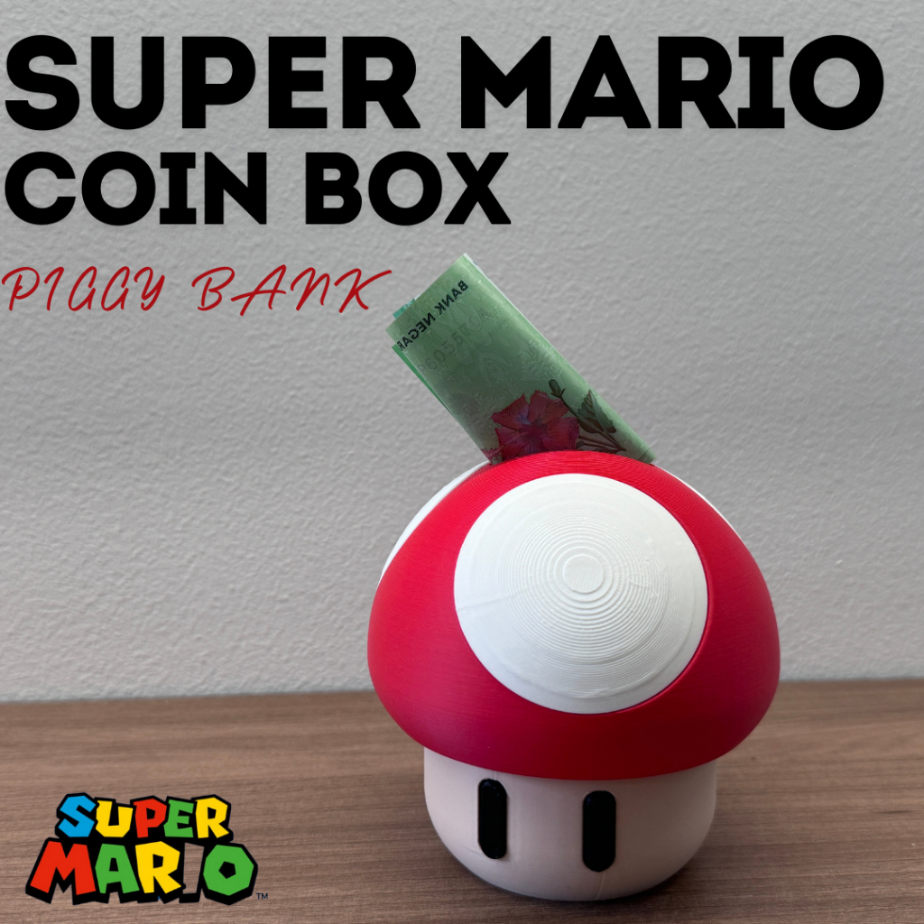 Super Mario Mushroom Coin Bank - Fun Money Saving Box for Kids | Shopee ...