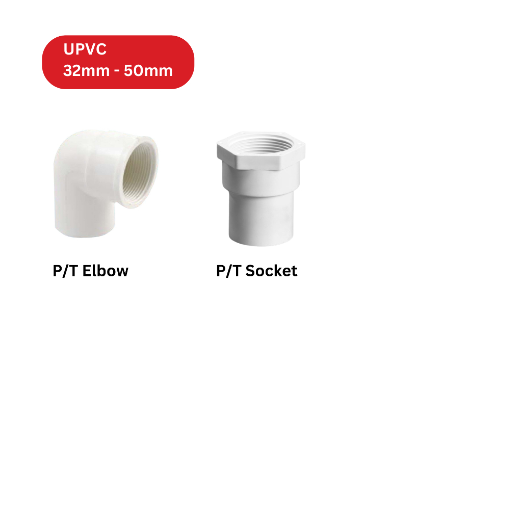 AWE UPVC P/T Elbow P/T Socket 32mm 40mm | Shopee Philippines