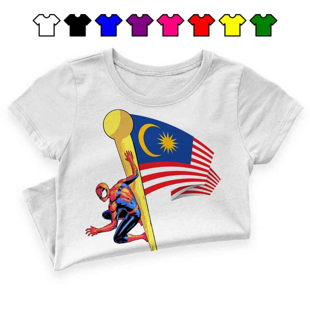 Bendera Superhero Tanjak Tengkolok Spider Merdeka Cartoon Anime Boy T ...