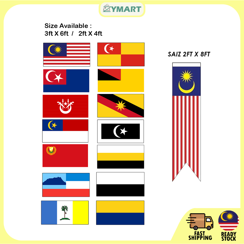 Bendera Flag & All states/ Jalur Gemilang & Bendera Negeri (Price for ...