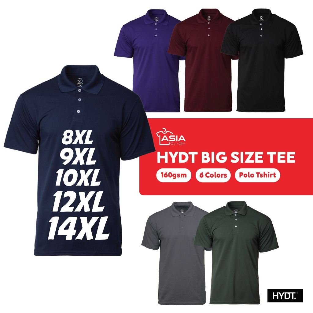 HYDT 8XL 9XL 10XL 12XL 14XL Plus Size Polo T Shirt Microfiber Jersi Baju Kosong Lelaki Big Size ...