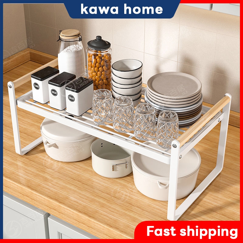 Under Sink Shelves Desk Storage Rack Rack Stackable Kitchen Cabinet ...