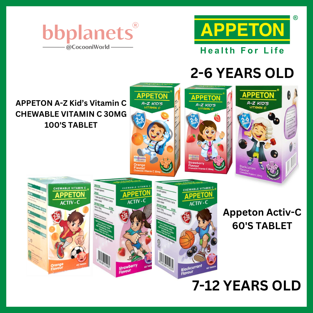 APPETON A-Z KID'S VITAMIN C 30MG TABS ORANGE / STRAWBERRY 100S ACTIV-C ...
