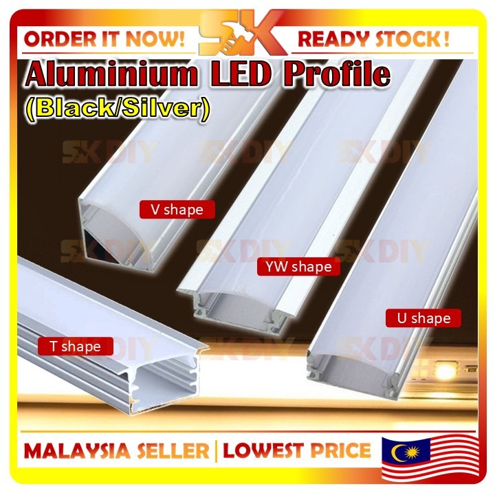 (1M/1.5M) LED Channel Strip Light Aluminium Casing Profile Track ...
