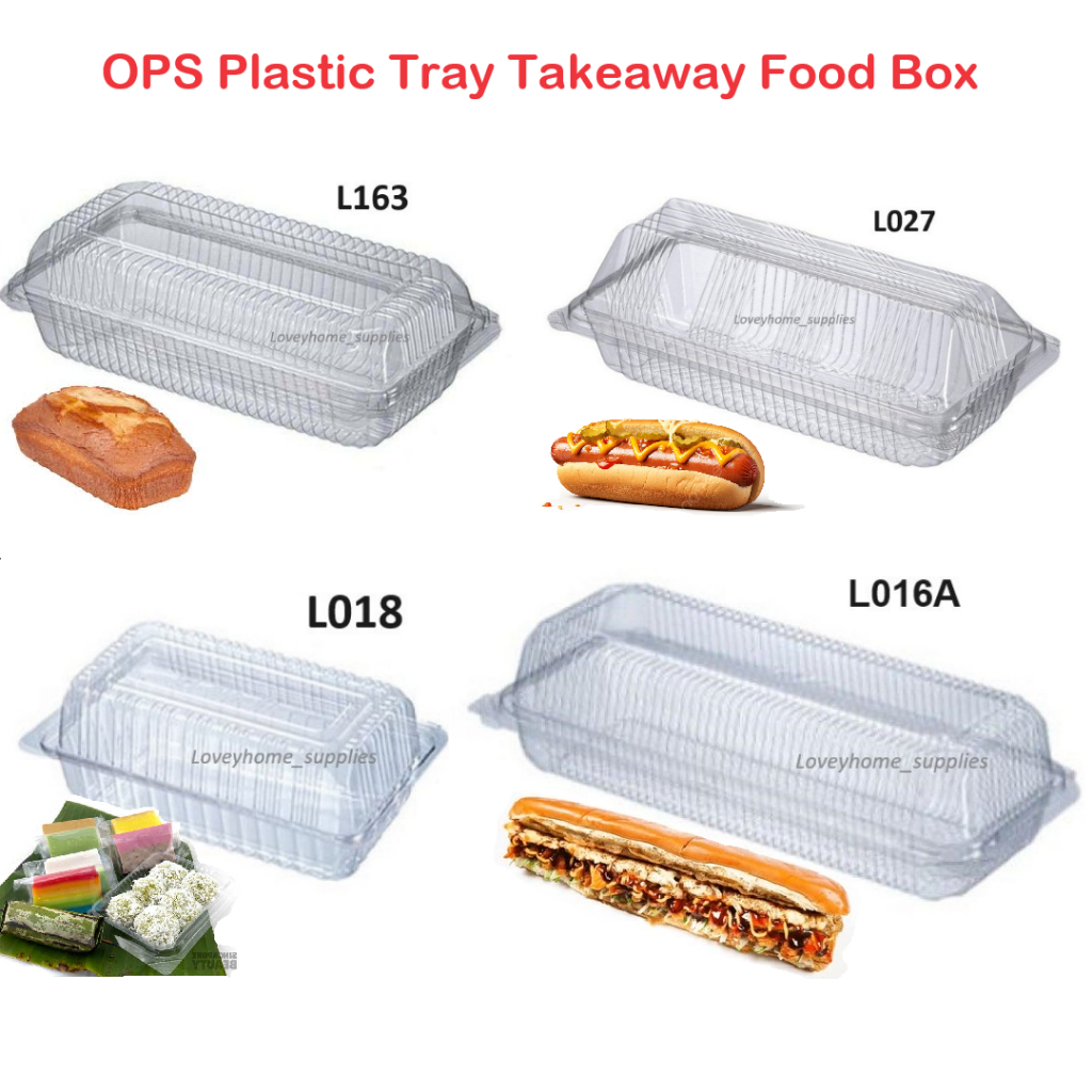 OPS Plastic Tray With Lock Tapau (100 ) Disposable Food Container ...