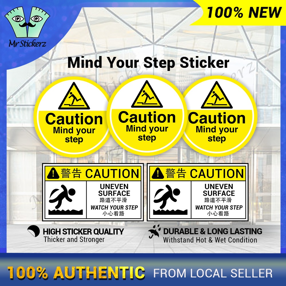 Mind Your Step Sticker High Sticker Quality Long Lasting Stairs ...