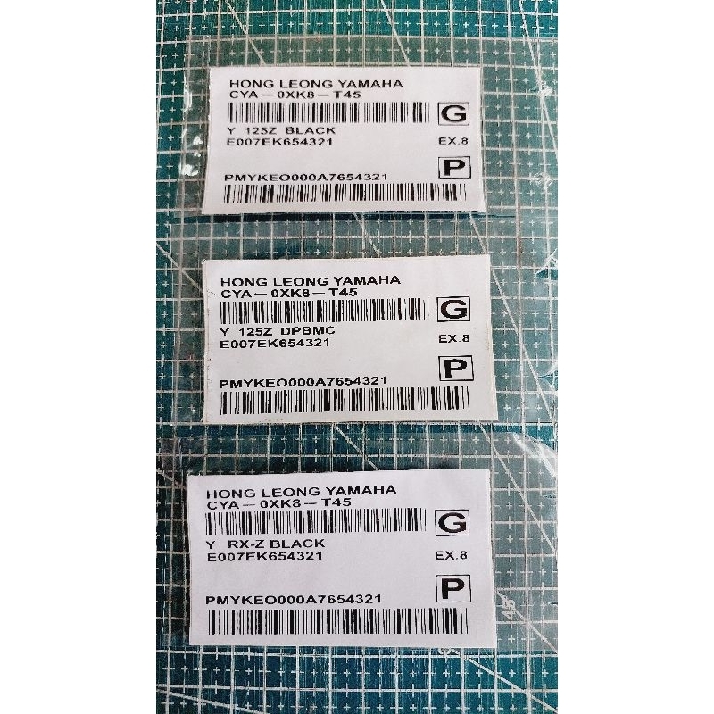 Tail Sticker Barcode Yamaha | Shopee Philippines