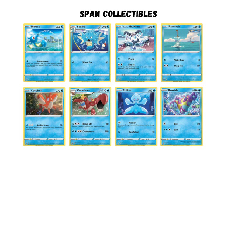 Pokemon TCG - Sword & Shield Battle Styles Water Pokemon Common ...