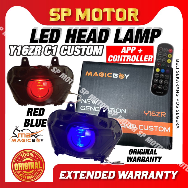 YAMAHA Y16 Y16ZR REMOVE CONTROLLER FRONT LED HEAD LAMP CUSTOM C1 APP ...