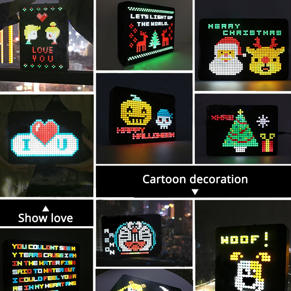 LED Pixel Letter Lights DIY Luminous 6 Colors USB Battery Wedding ...