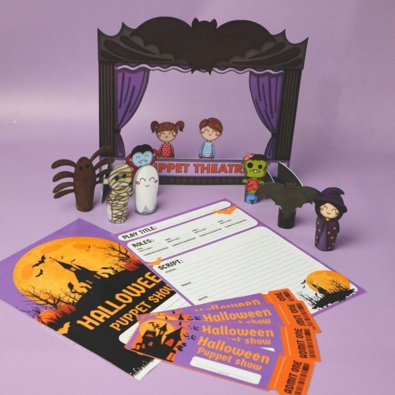 Paper doll halloween puppet theater/Paper Sculpture Toys/Paper Dolls ...