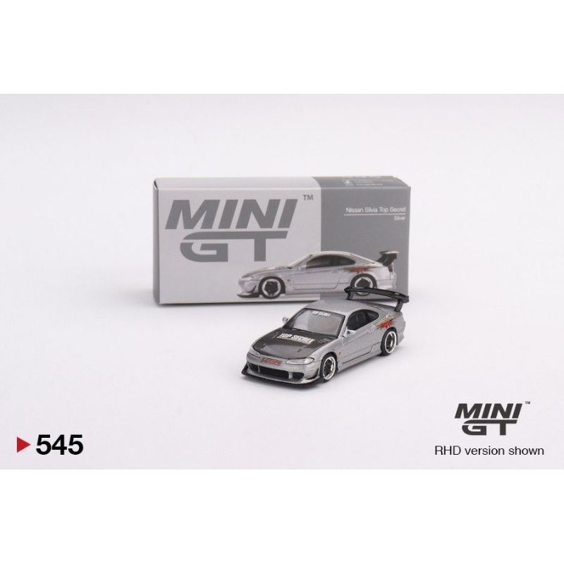 1/64 Mini GT 545 Nissan Silvia (S15) Top Secret RHD (Silver) Static ...