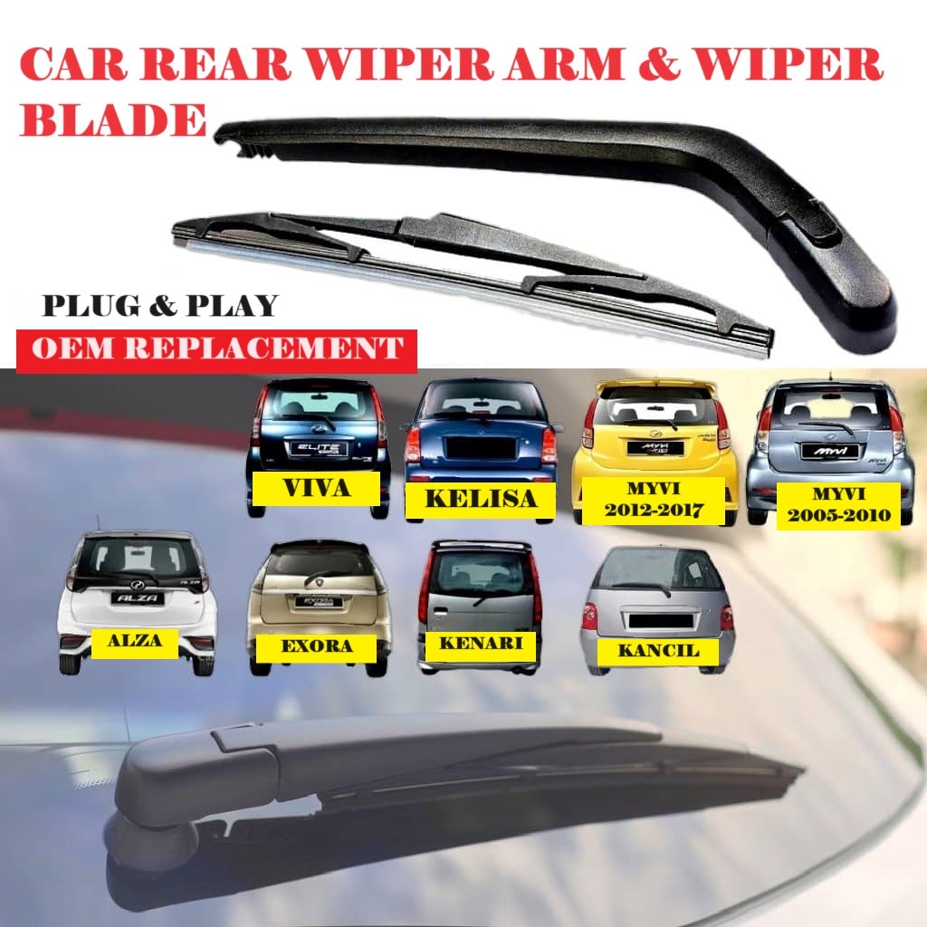 Car Rear Wiper Arm Window Blade Silicone Windscreen Mirror Kancil ...