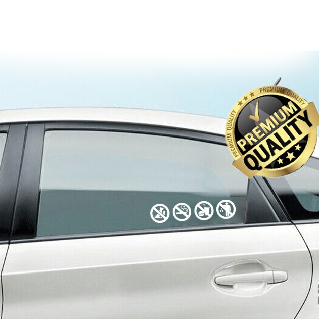 4 Sign Sticker/Car Sticker Side Window _No Pet Allowed/ No Smoking/ No ...